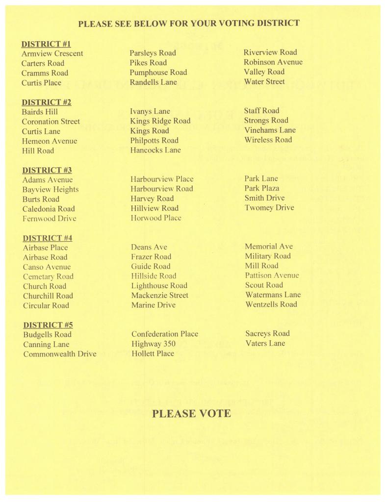 BOTWOOD MUNICIPAL ELECTION INFORMATION – Town of Botwood, NL