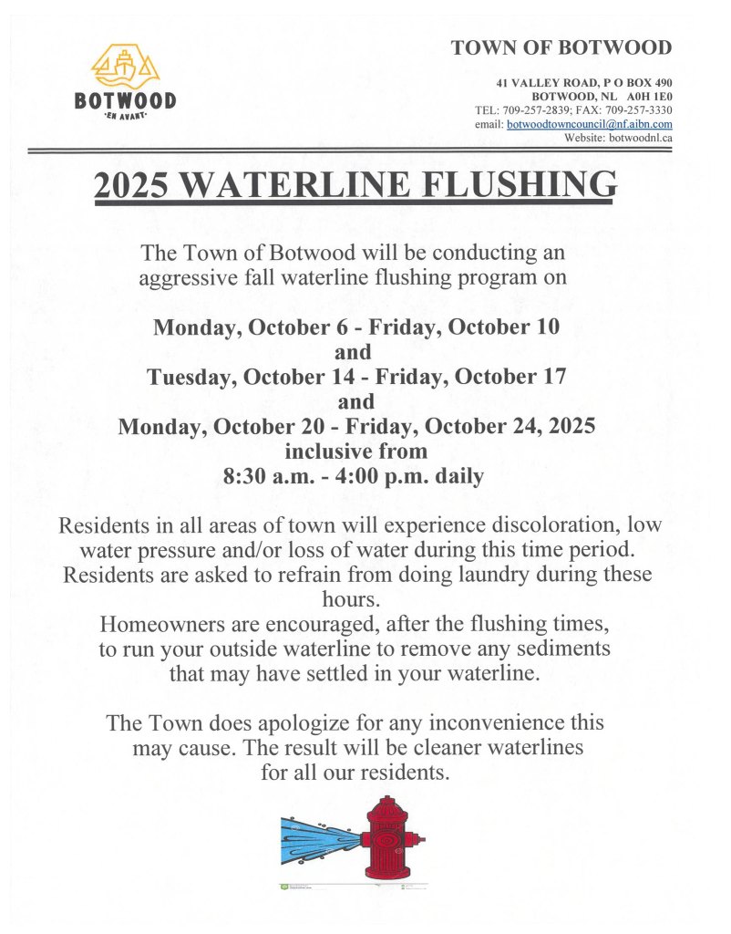 REMINDER TO RESIDENTS: That our Waterline Flushing program is ongoing ...